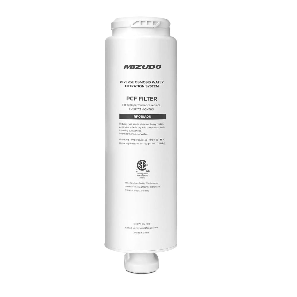 PCF Filter for Mizudo Pureflo & Megaflo Mini Reverse Osmosis Water Fil